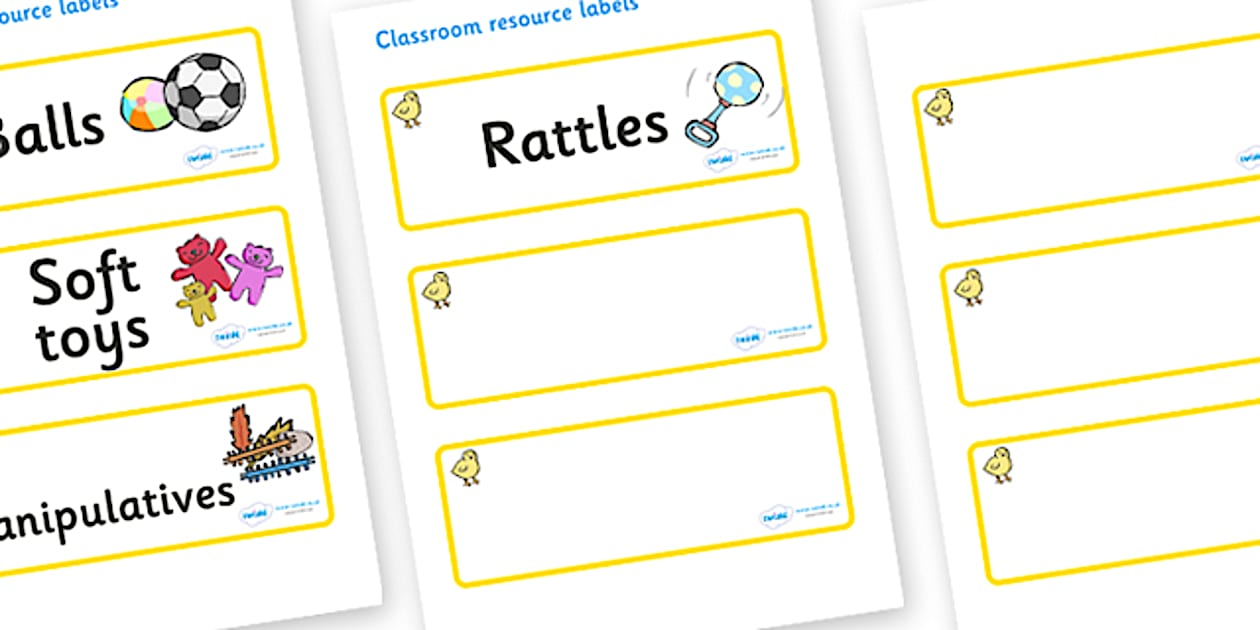 Chicks Themed Editable Additional Resource Labels - Twinkl