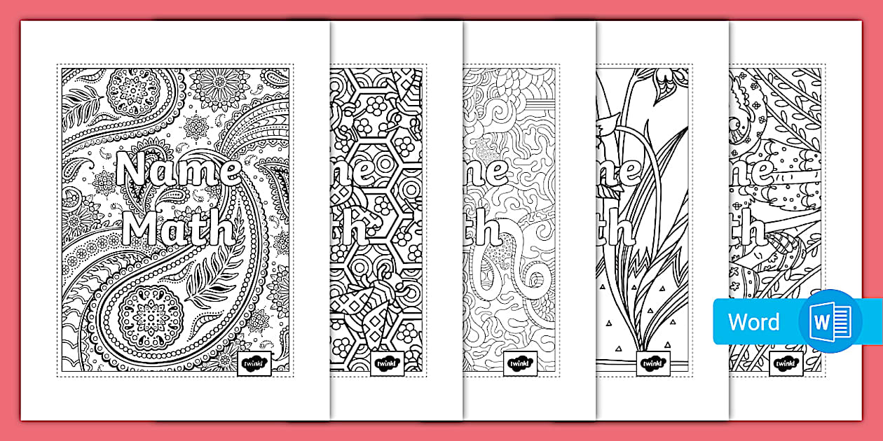 Editable Mindfulness Math Notebook Covers (teacher made)