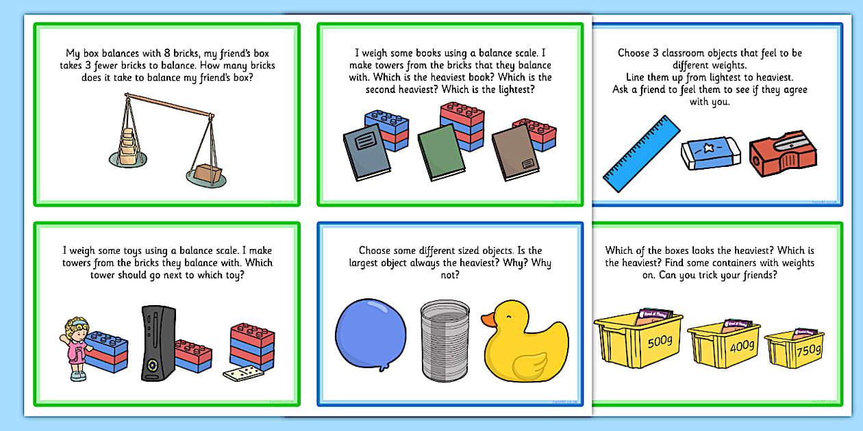 Weight Challenge Cards - Practical Weighing Activities KS1