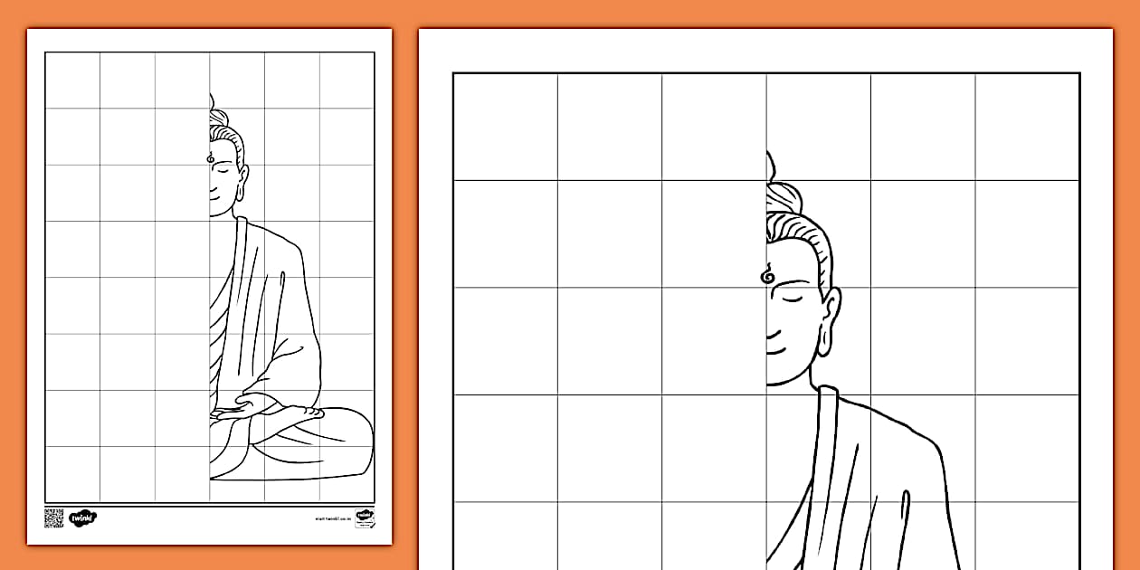 Buddha Purnima Drawing - Trace the dotted line activity