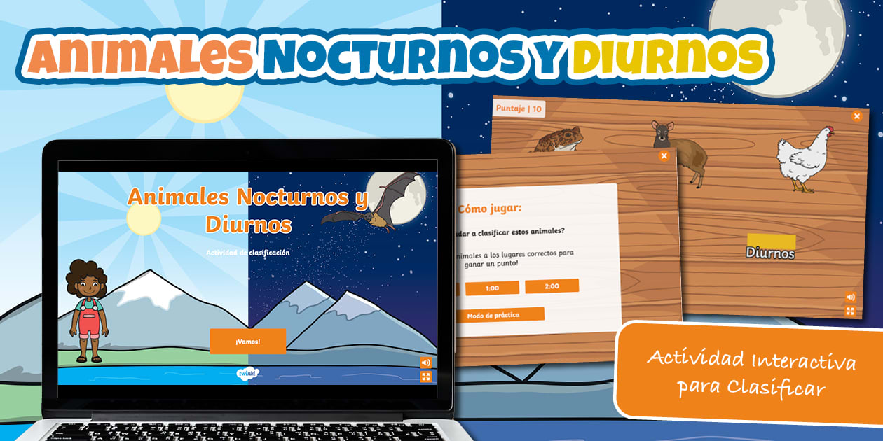 Actividad Interactiva para Clasificar: Animales Nocturnos y Diurnos