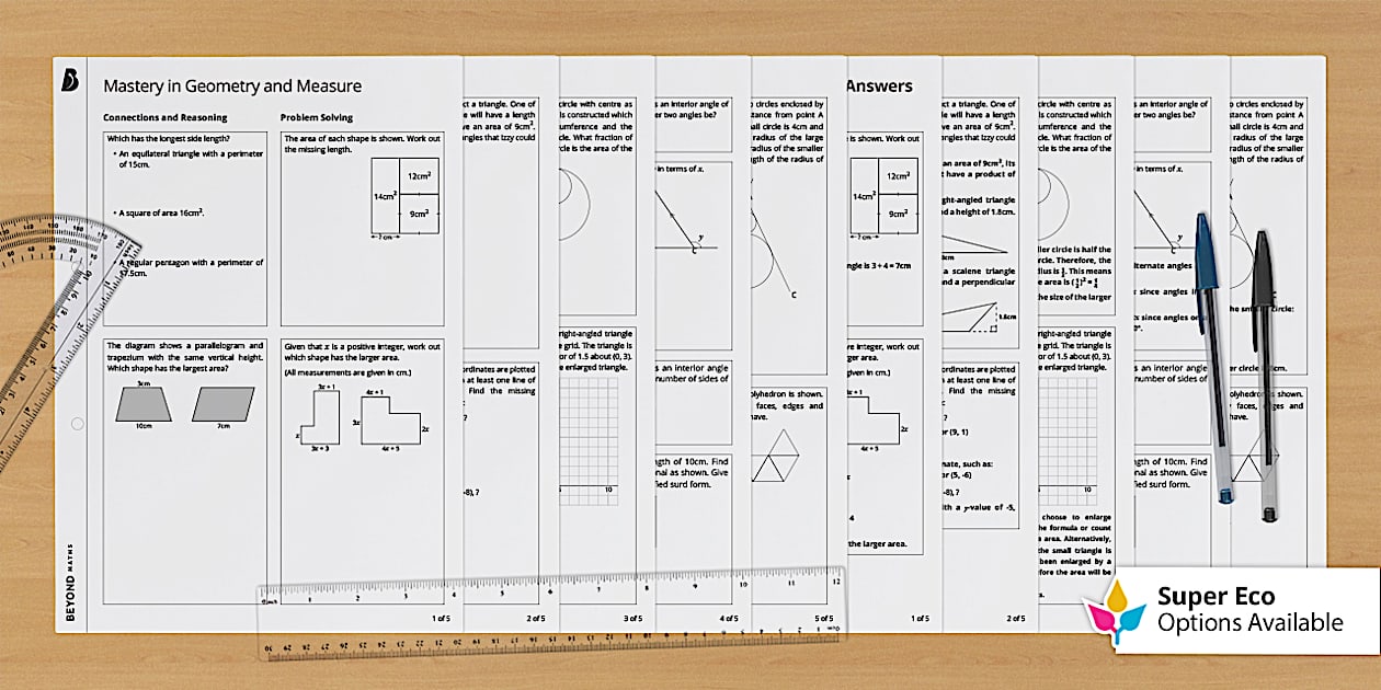 KS3 Geometry and Measure Mastery Worksheet (teacher made)
