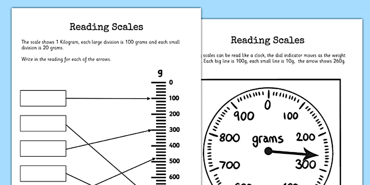 Reading Scales Worksheet / Worksheet (teacher made) - Twinkl
