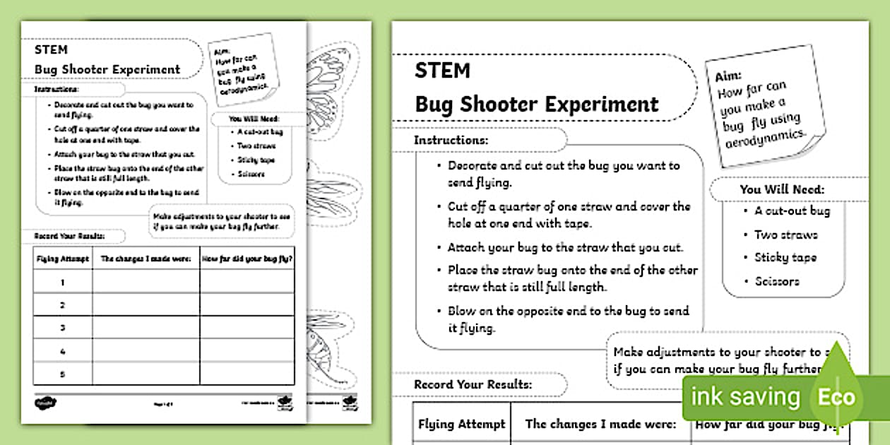 STEM Bug Shooter Experiment (teacher made) - Twinkl