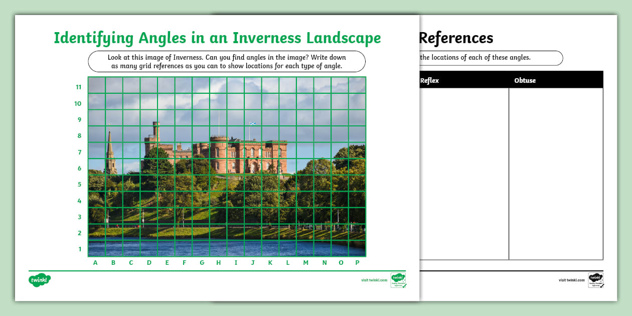 Identifying Angles in an Inverness Landscape Activity Sheet