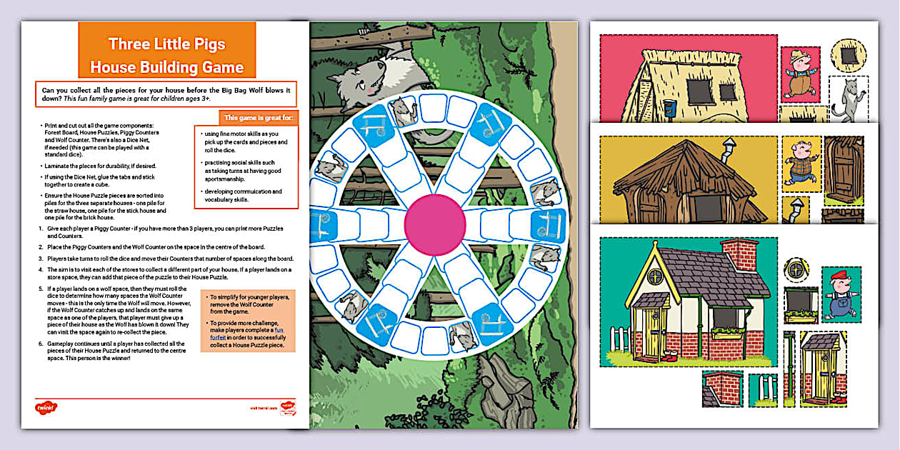 Three Little Pigs House Building Game (teacher made)