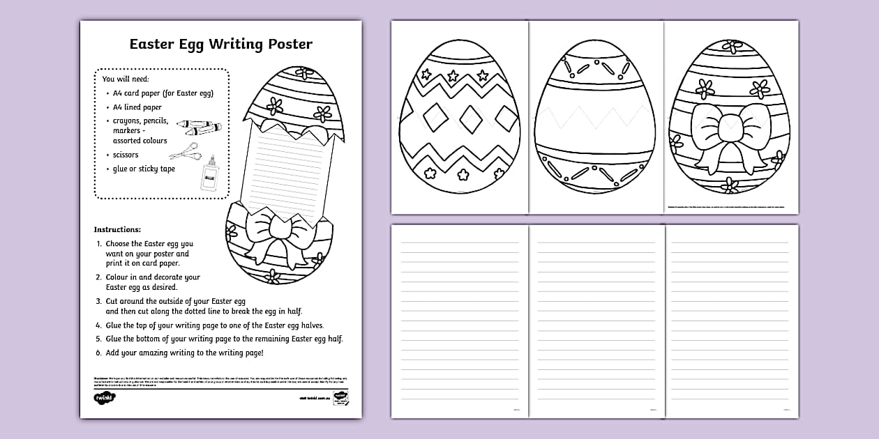 Easter Egg Writing Poster (teacher made) - Twinkl