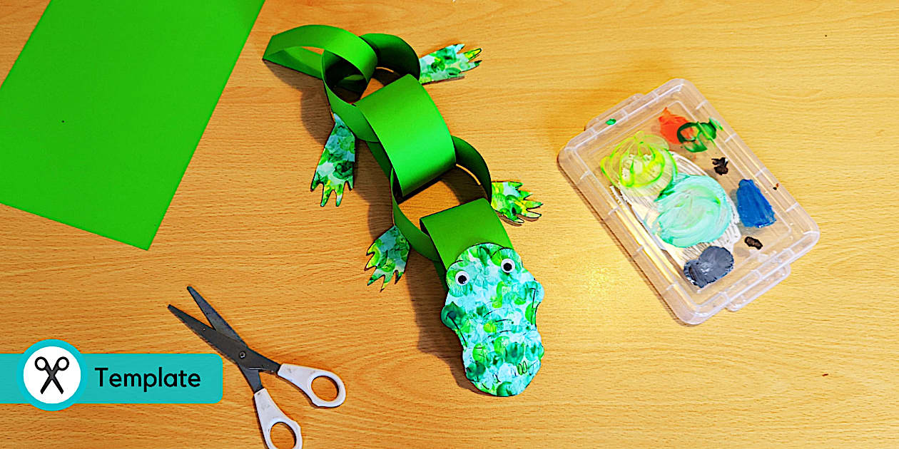 Paper Chain Crocodile Craft