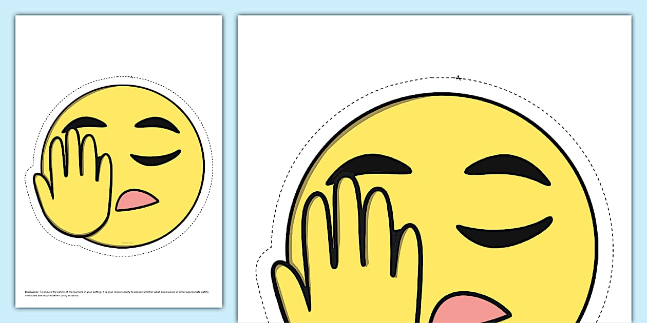 Facepalm Emoticon Cut-Out (professor feito) - Twinkl