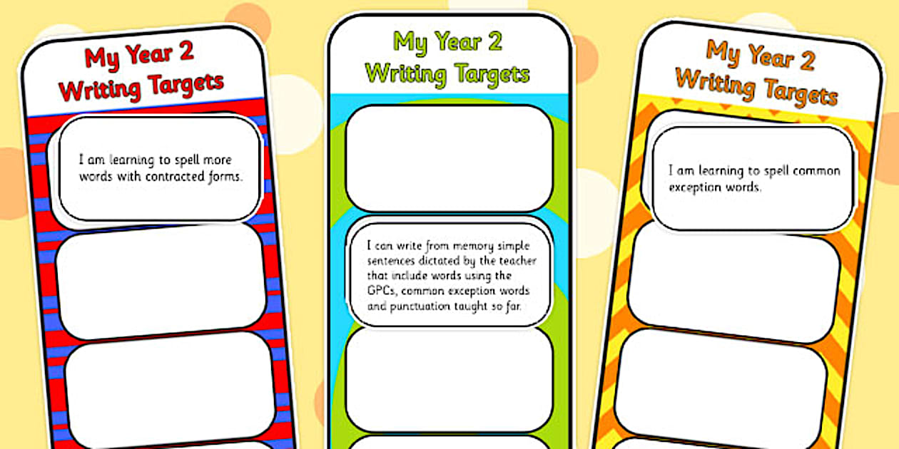 2014 National Curriculum Y2 English Writing Assessment Bookmarks Cut Outs