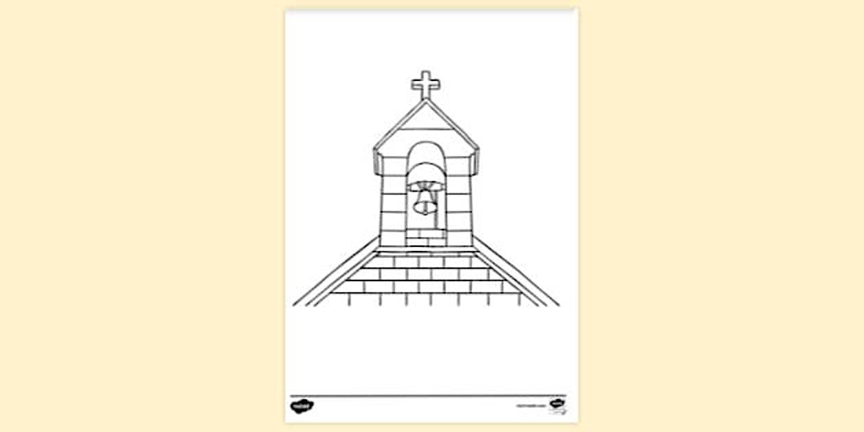 Ringing Church Bell Colouring Sheet | Colouring Sheets