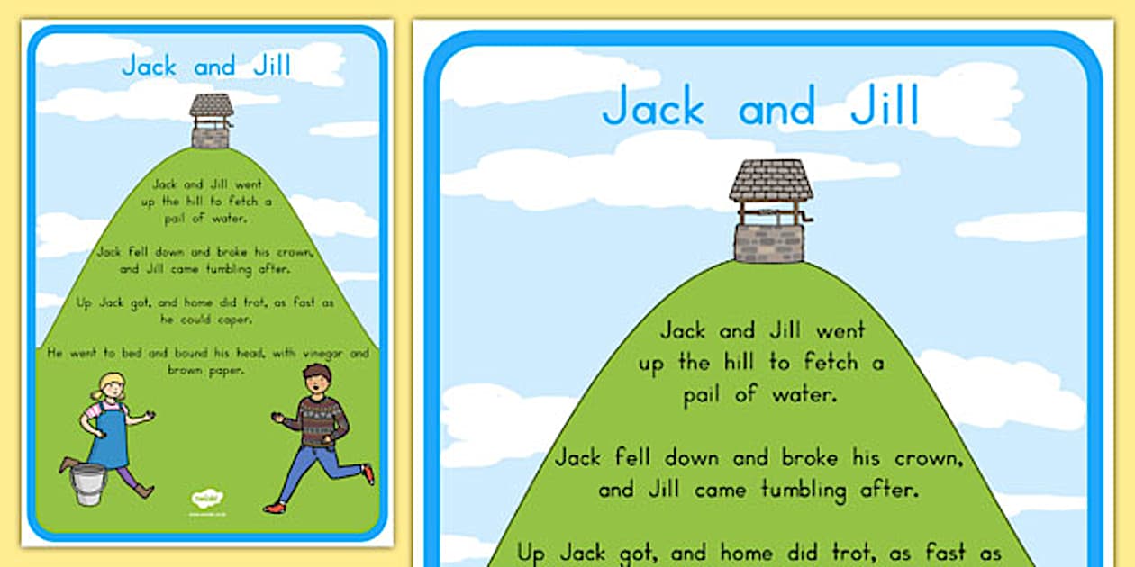 Jack and Jill Nursery Rhyme Poster (teacher made) - Twinkl