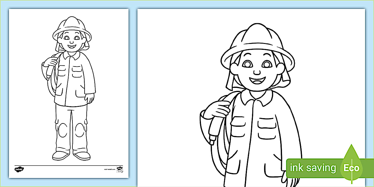 Firefighter Colouring | Colouring Sheets - Twinkl