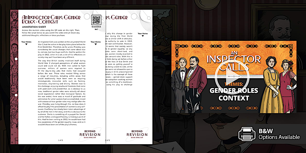 Themes: Gender Roles Context | An Inspector Calls Quickfire Video and