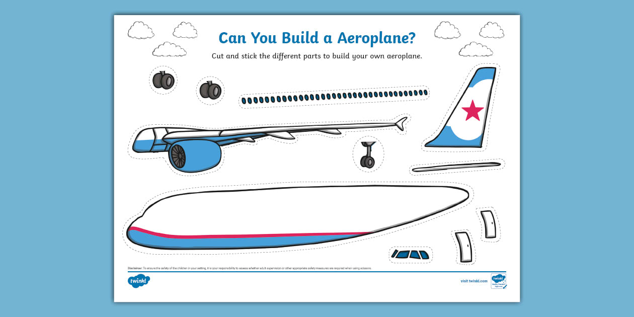 Can You Build an Aeroplane? Cutting Skills Activity - Twinkl