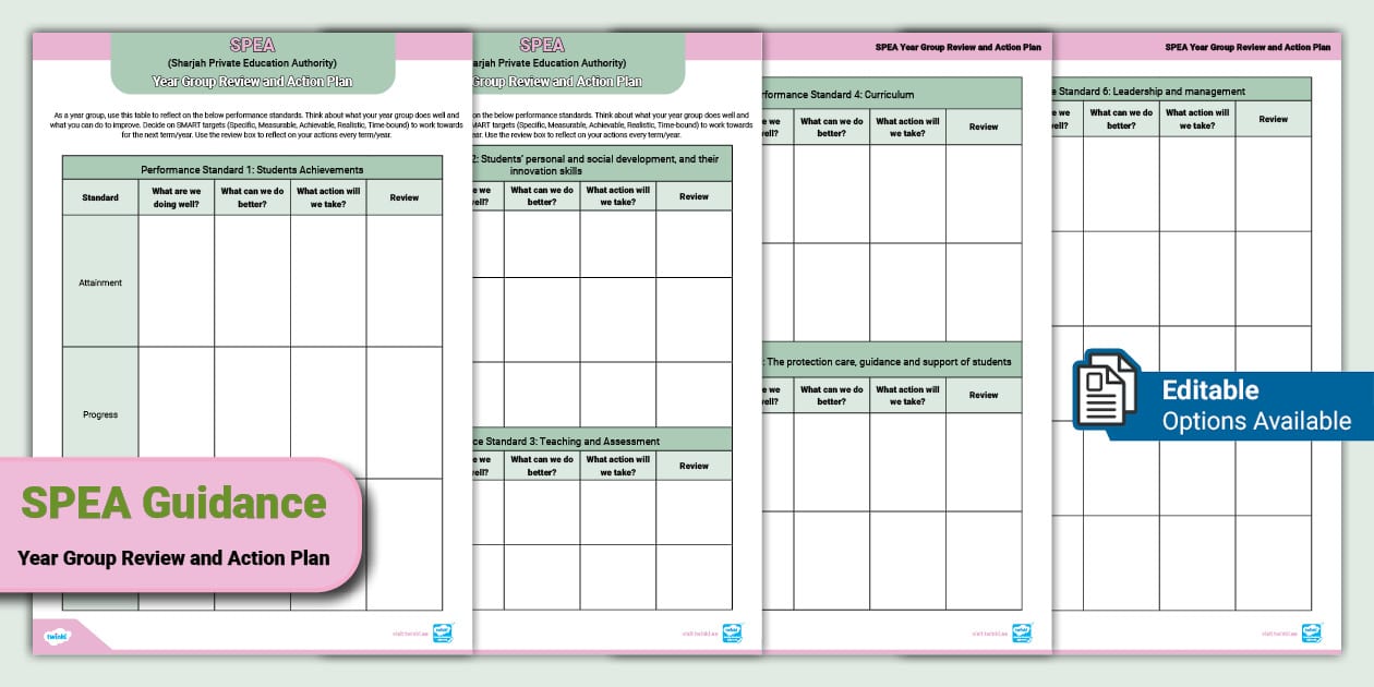 SPEA (Sharjah Private Education Authority) Year Group Review and Action
