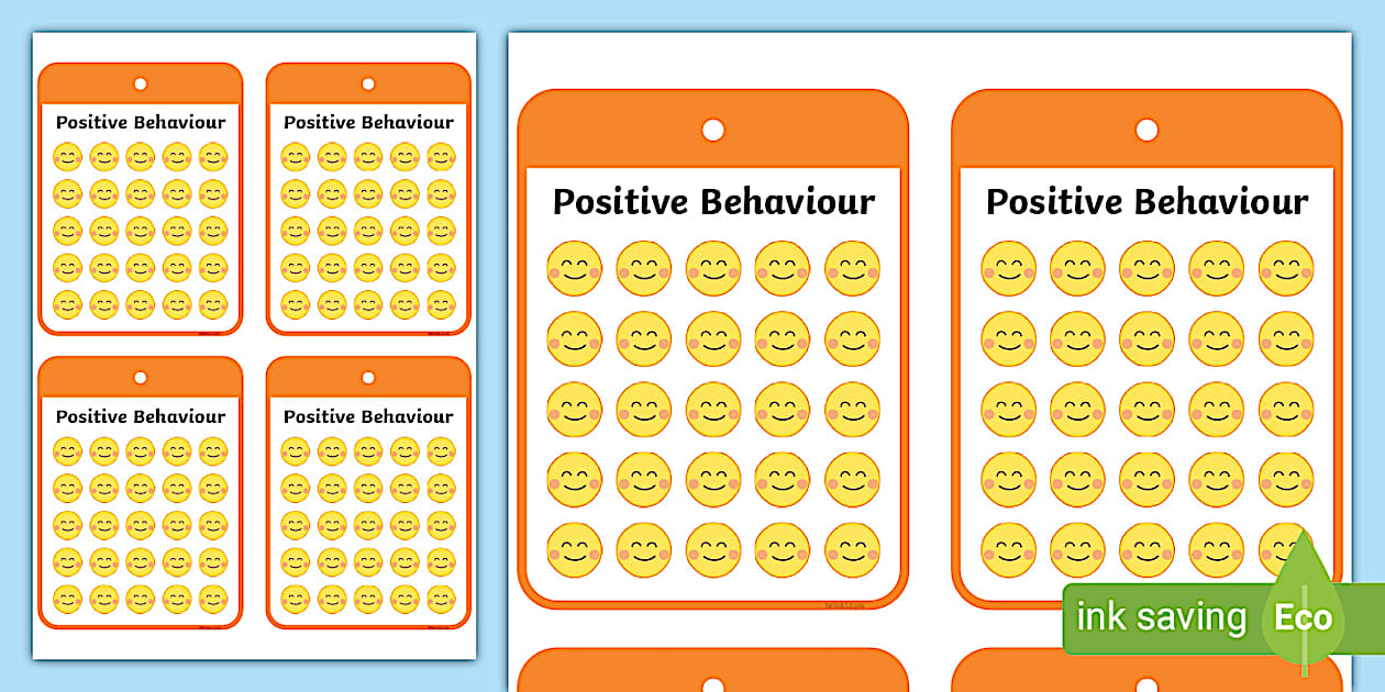 Positive Behaviour Punch Cards | Twinkl | Positive Behaviour