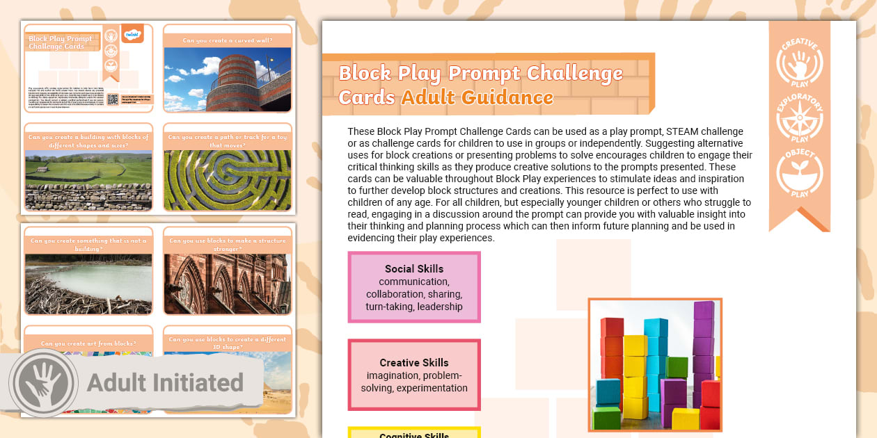 Play for All Ages - Block Play Prompt Challenge Cards