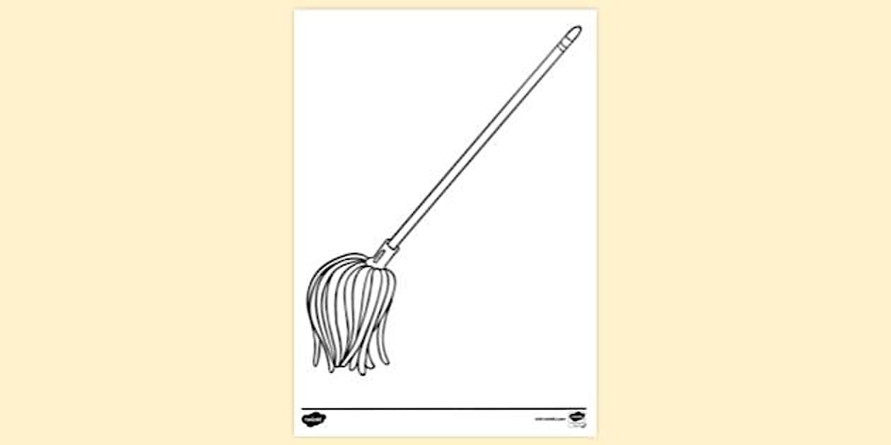 Mop with Drips of Water Colouring Sheet | Colouring Sheets