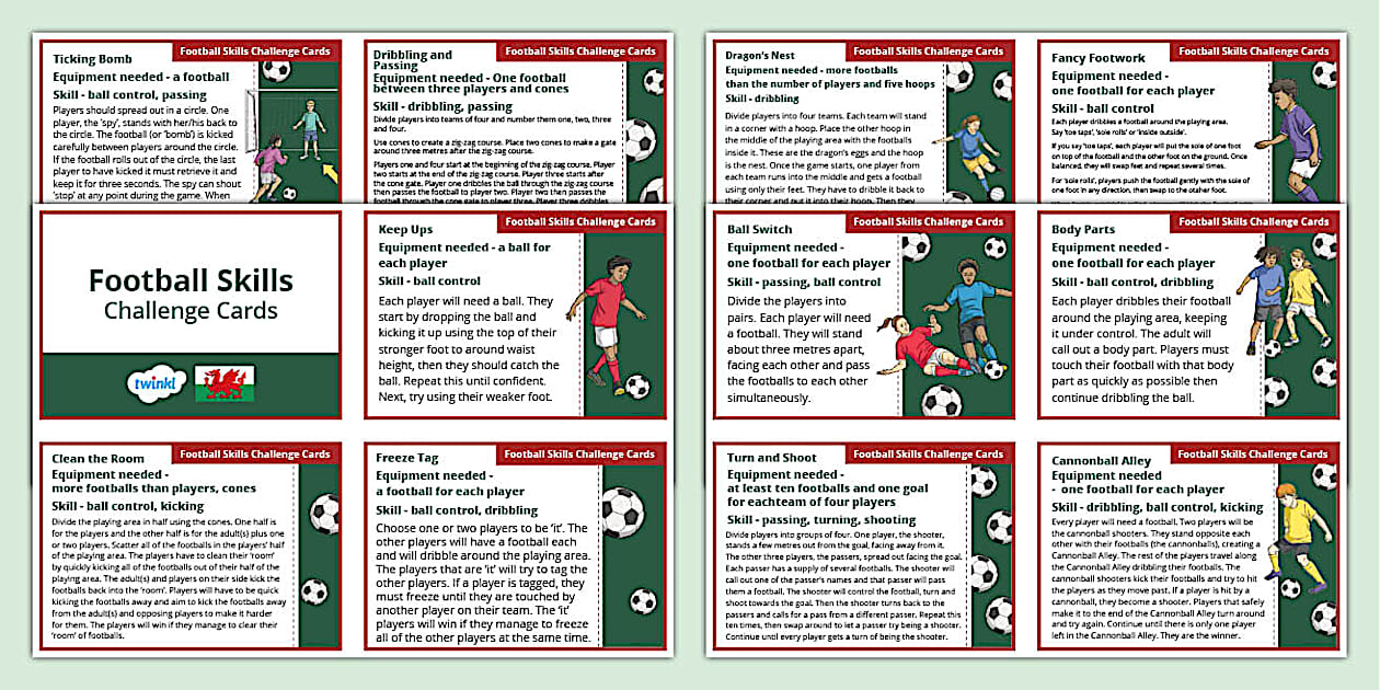 Football Skills Challenge Cards (teacher made) - Twinkl