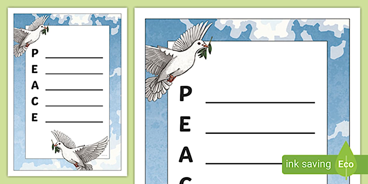 International Day of Peace Acrostic Poem (teacher made)