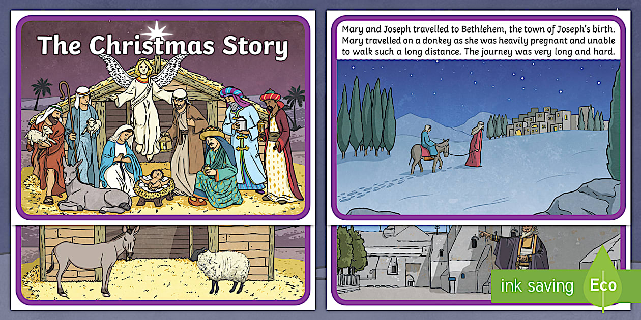 KS2 The Christmas Story A4 Sequencing Activity - Twinkl