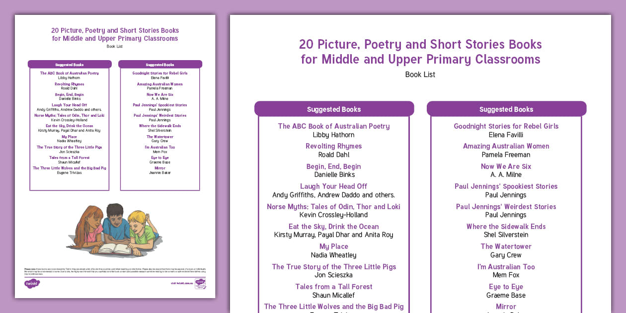 Relief Teaching Middle and Upper Primary Book List - Twinkl