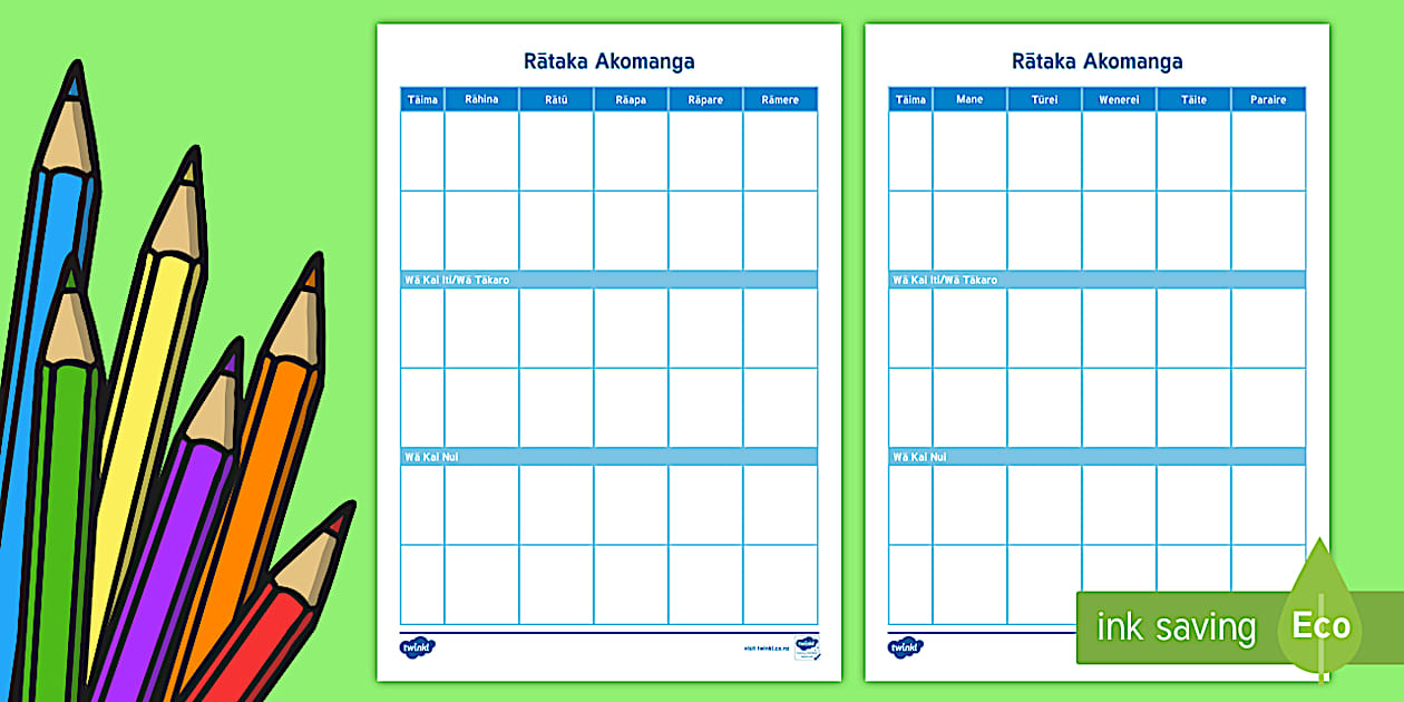 Back to School Classroom Timetable Te Reo Maori - Twinkl