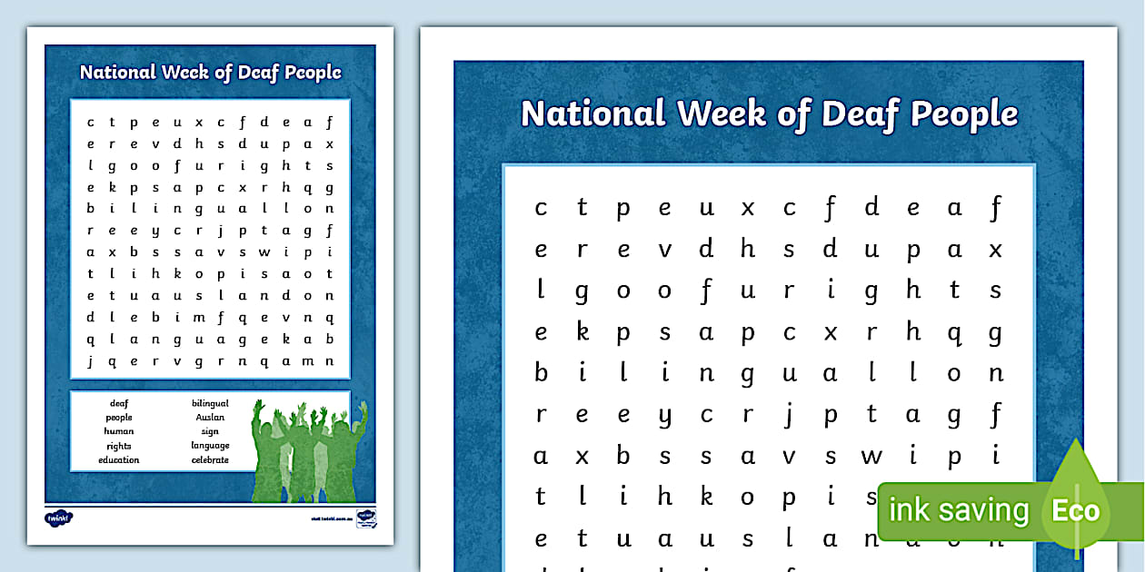 National Week of Deaf People Word Search - Twinkl