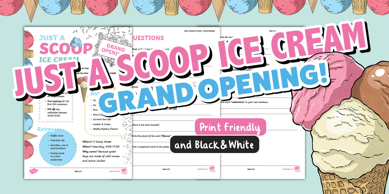 Ip FAL – Just A Scoop Grand Opening – Visual Text