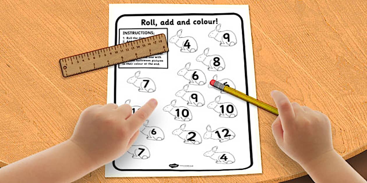 Springtime Color and Roll Worksheet (Teacher-Made) - Twinkl