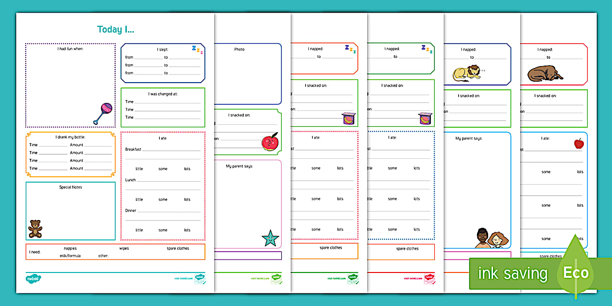 Kindergarten Daily Diary Record Sheet Pack (Teacher-Made)