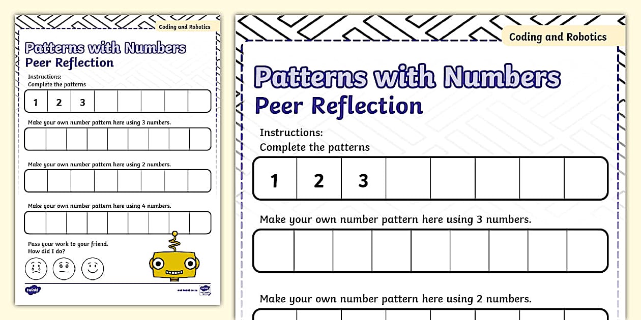Robotics and Coding - Peer Review Patterns with Numbers Robotics and Coding - Peer Review Patterns with Numbers