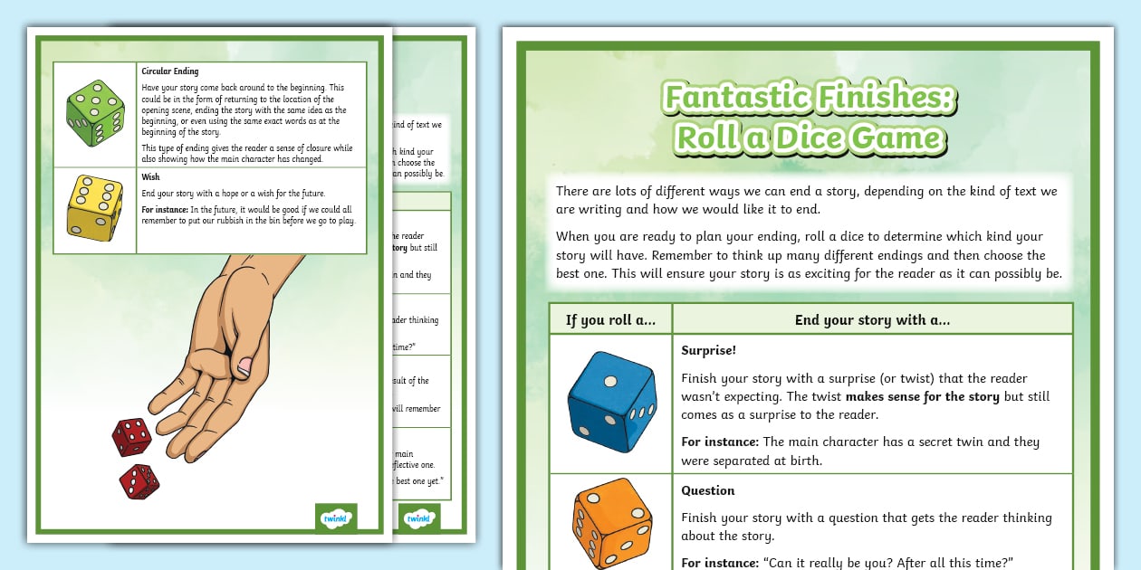 Fantastic Finishes Roll a Dice Game (teacher made) - Twinkl