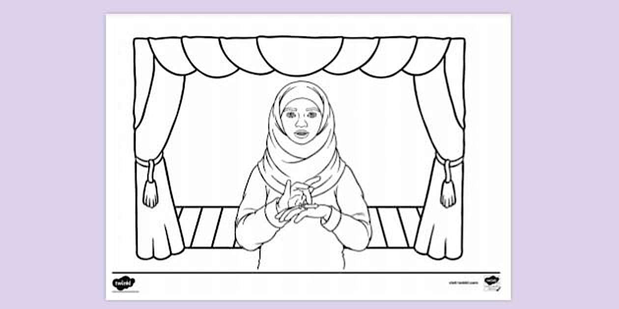 BSL Child Drama Colouring Sheet (Teacher-Made) - Twinkl