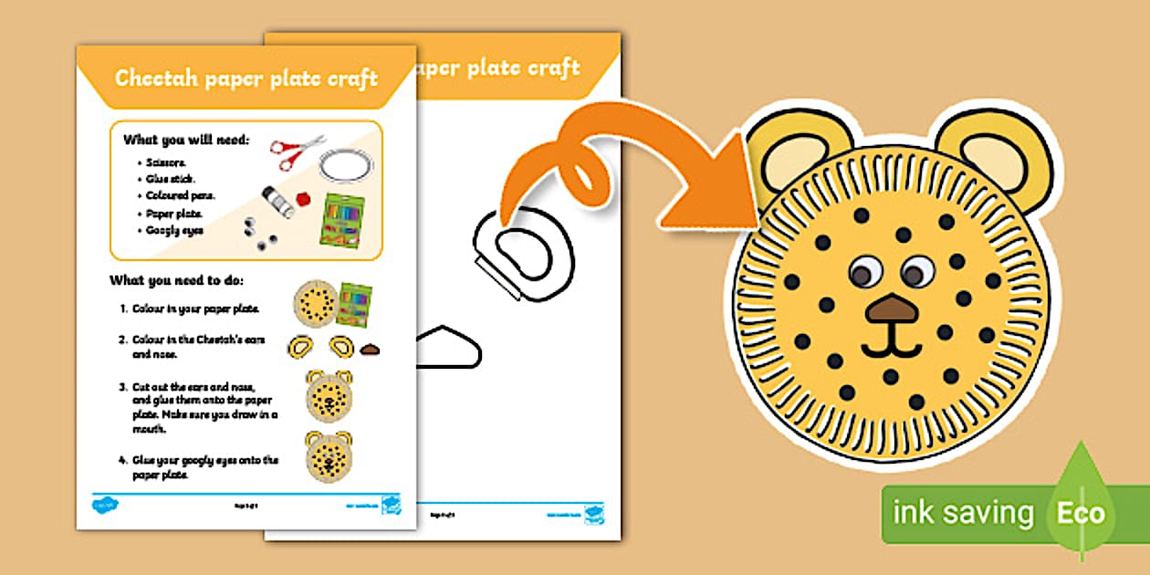 Cheetah Paper Plate Craft Activity | Twinkl Cheetah Craft
