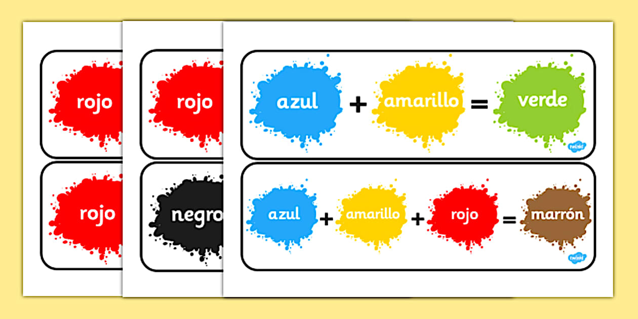 Pósters de mezclar colores (teacher made) - Twinkl