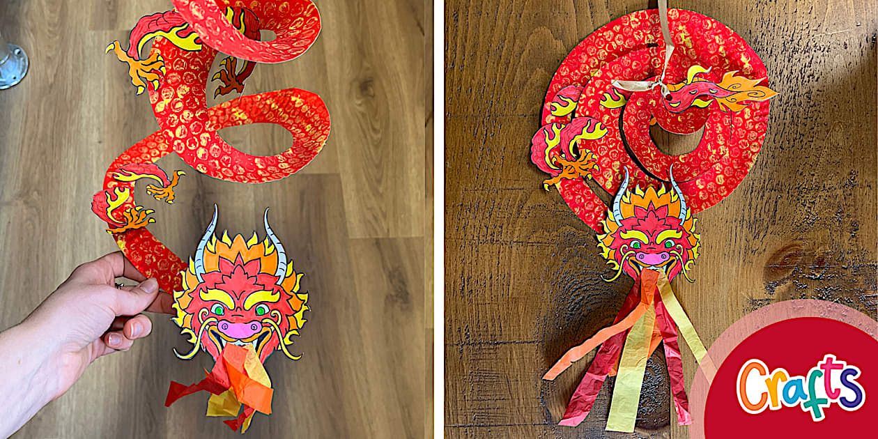 Paper Plate Twirling Dragon Lunar New Year Crafts Twinkl crafts