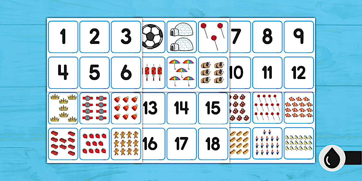 Number and Quantity Matching Cards 1-20 (profesor hizo)