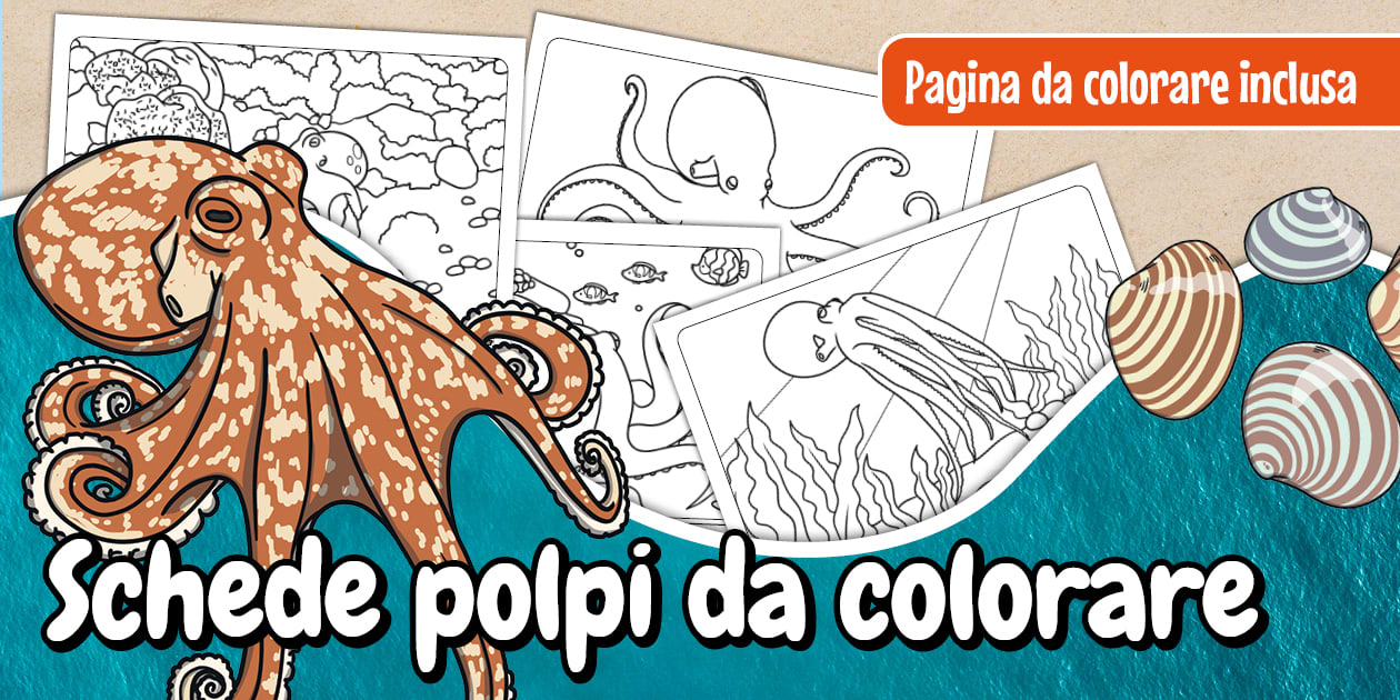 Schede polpi da colorare