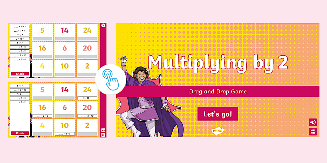 👉 Multiplying by 2 Drag and Drop Maths Game - Twinkl