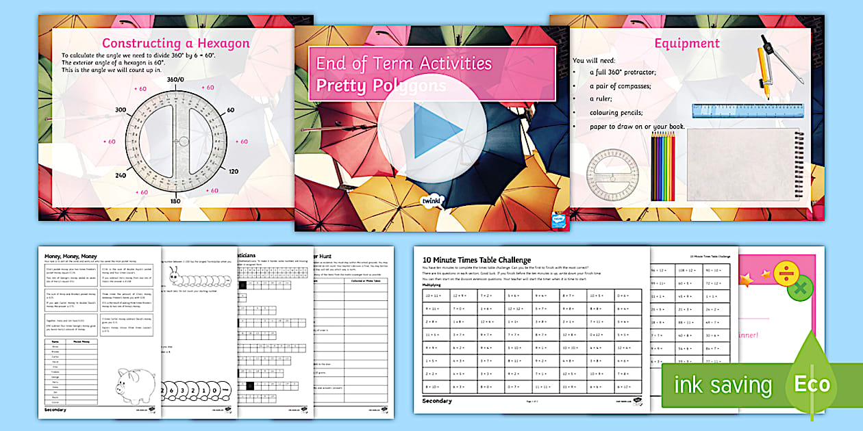 End of Term Maths Activity Pack (teacher made) - Twinkl