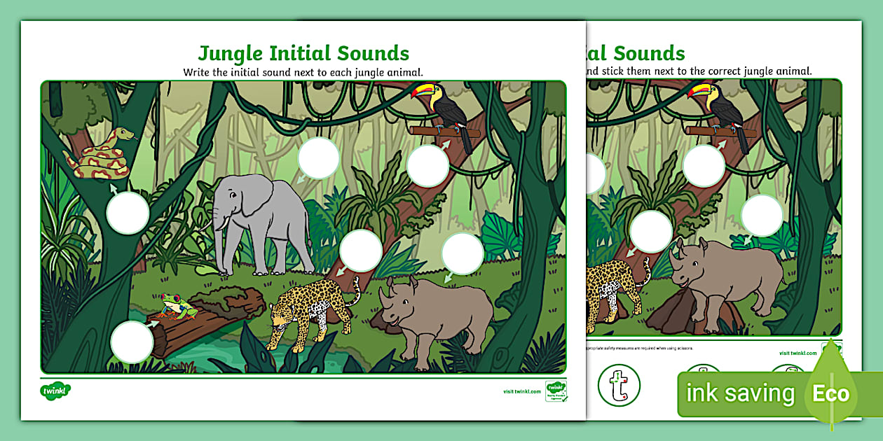 Jungle Writing Initial Sounds Activity | Twinkl - Twinkl
