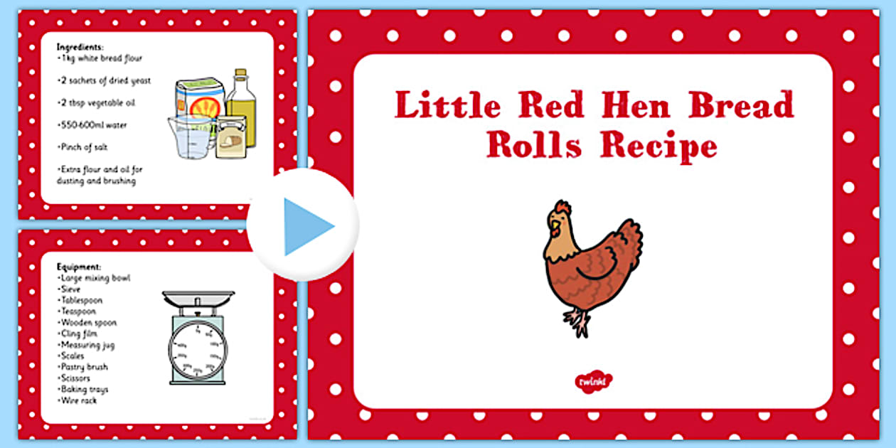 Little Red Hen Bread Rolls EYFS Recipe PowerPoint - Twinkl