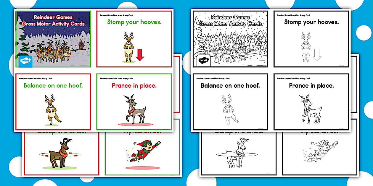 Reindeer Games Gross Motor Activity Cards | Twinkl