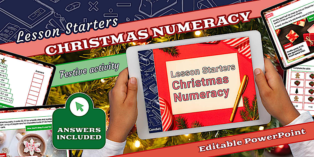 Christmas Themed Numeracy - Five Lesson Starters PowerPoint
