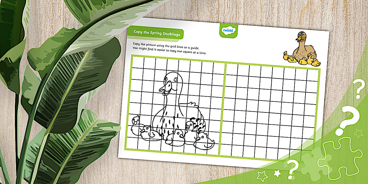 Copy the Spring Ducklings Puzzle - Kids Puzzles - Twinkl