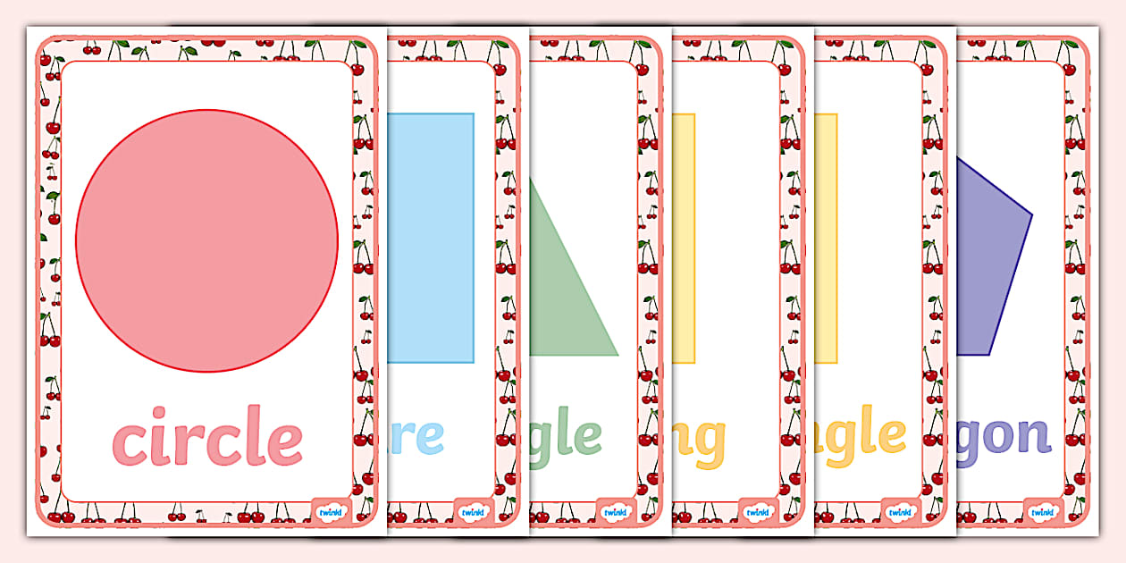 👉 Cherry-Themed 2D Shapes Display Posters