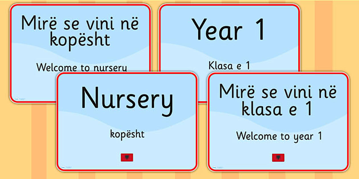 School Year Group Signs EAL Albanian Version (teacher made)