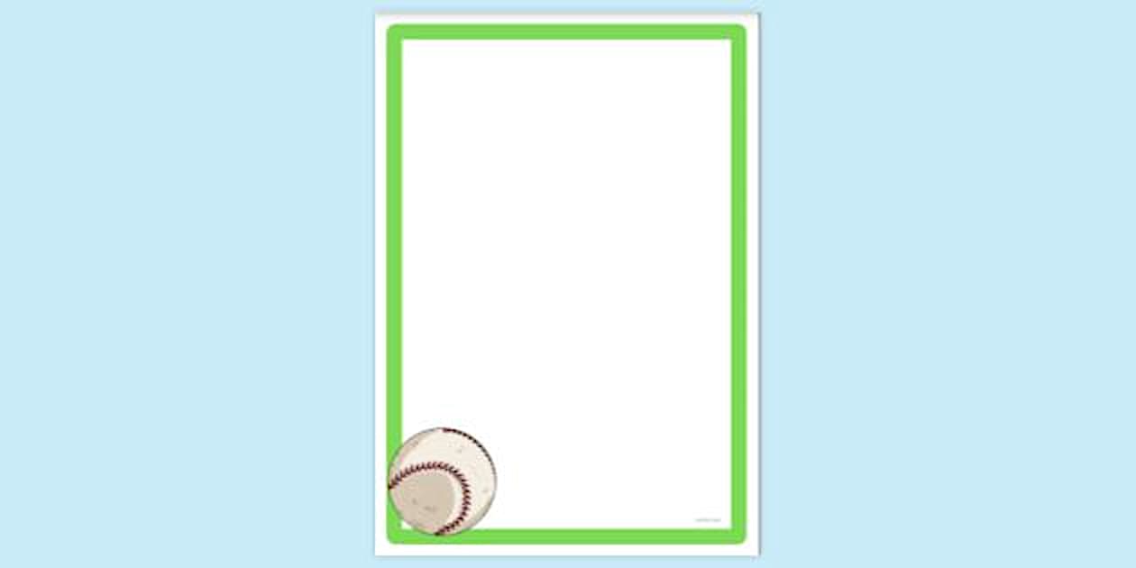 Simple Blank Softball Page Border | Page Borders | Twinkl